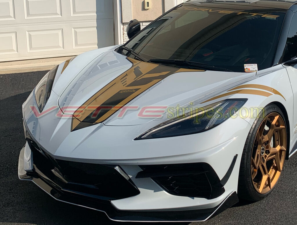 2020 - 2026 C8 Corvette Hood Stinger Spear Stripes - Fit Stingray, Z06 ...