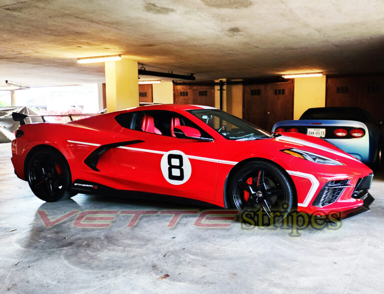 2020 - 2025 C8 Corvette C8.R ME Dual Racing stripes - Fit Stingray, Z06 ...