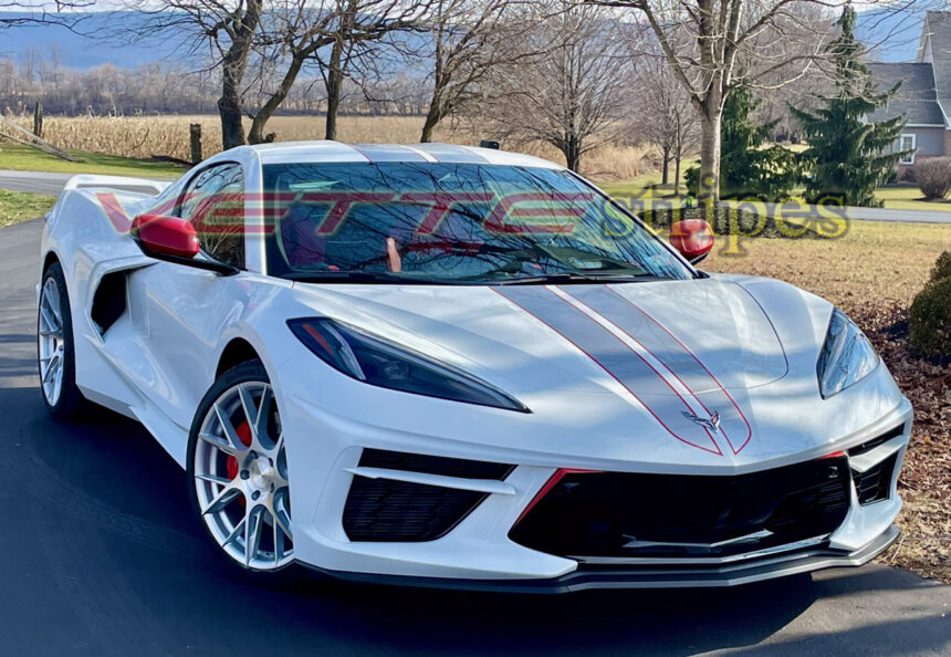 2020 - 2026 C8 Corvette Full Length 2024-2026 style Dual Racing Stripes ...